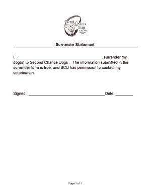 Fillable Online Surrender Statement Fax Email Print - pdfFiller
