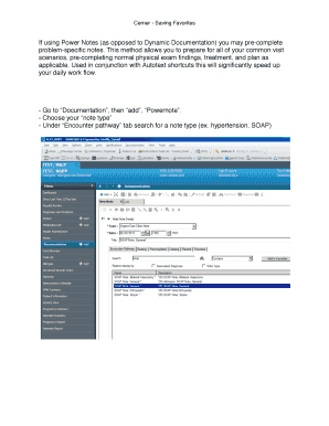 Fillable Online Cerner - Saving Favorites Fax Email Print - pdfFiller
