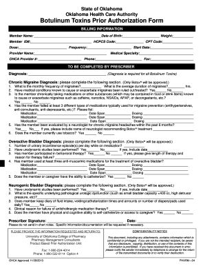 Fillable Online Botulinum Toxins Prior Authorization Form Fax Email ...