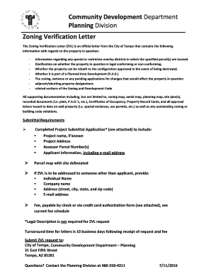 Fillable Online Zoning Verification Letter Fax Email Print - pdfFiller