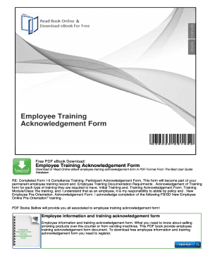 Fillable Online Employee Training Acknowledgement Form Fax Email Print ...