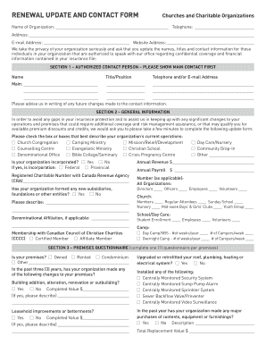 Fillable Online RENEWAL UPDATE AND CONTACT FORM Fax Email Print - pdfFiller
