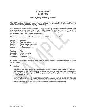 Fillable Online ETP Agreement Fax Email Print - pdfFiller