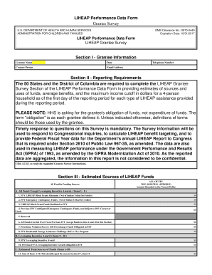Fillable Online liheappm acf hhs LIHEAP Performance Data Form Fax Email Print - pdfFiller