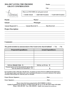 Fillable Online GRANT CONFIRMATION Fax Email Print - pdfFiller
