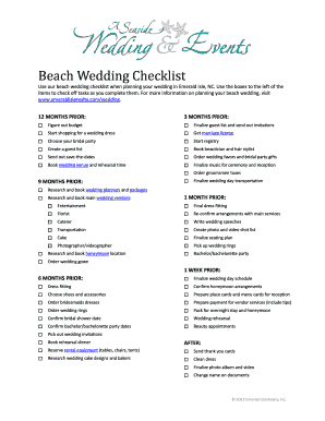 Beach Wedding Planning Checklist