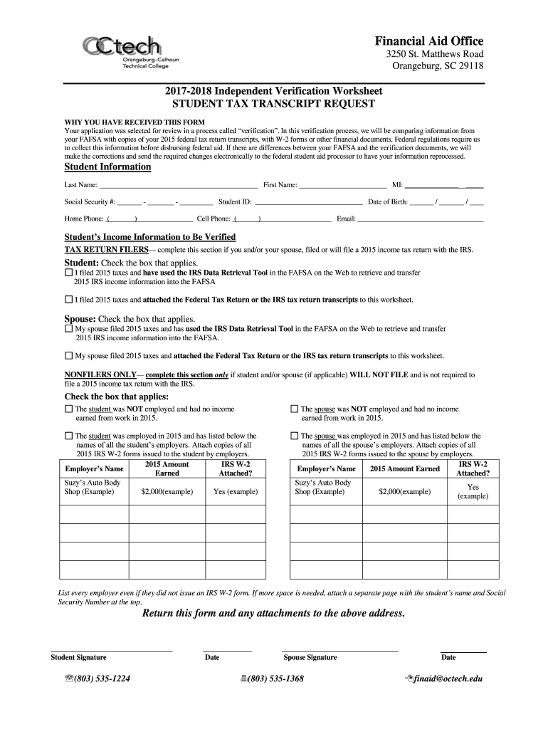 Fillable Online STUDENT TAX TRANSCRIPT REQUEST Fax Email Print - pdfFiller