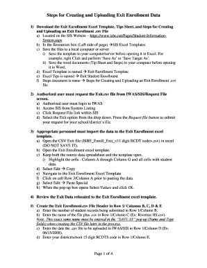 Fillable Online Steps for Creating and Uploading Exit Enrollment Data Fax Email Print - pdfFiller