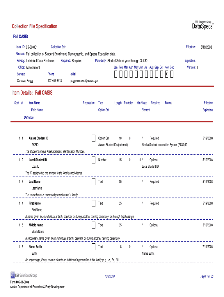 Fillable Online Fall OASIS Fax Email Print - pdfFiller