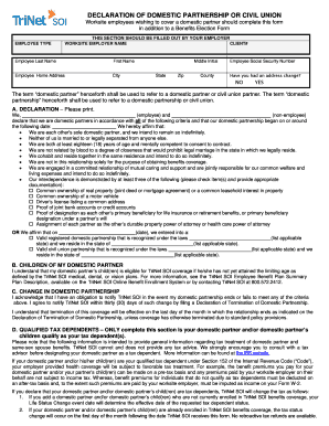 Fillable Online DECLARATION OF DOMESTIC PARTNERSHIP OR CIVIL UNION Fax ...