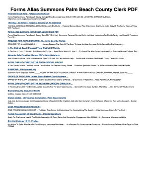 Fillable Online Forms Alias Summons Palm Beach County Clerk PDF Fax ...