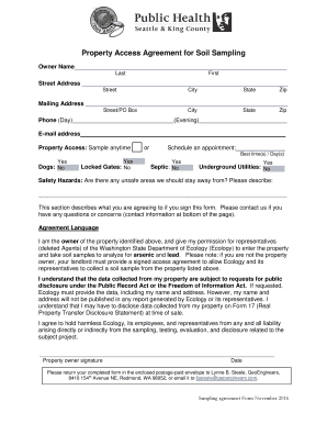 Fillable Online Property Access Agreement for Soil Sampling Fax Email ...