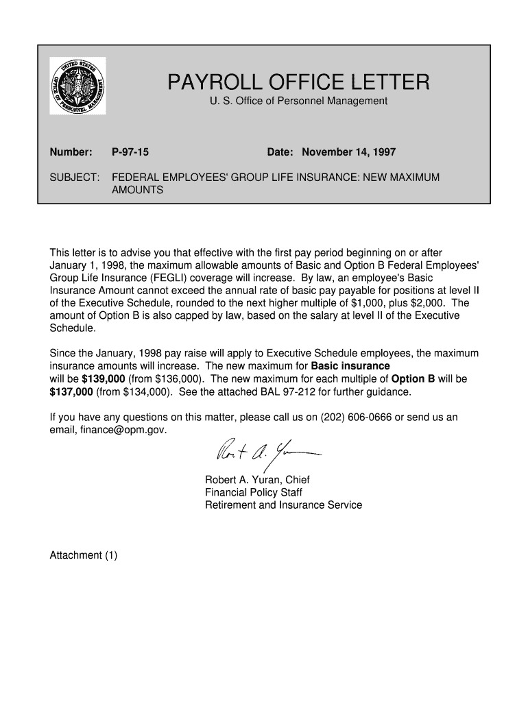 Fillable Online PAYROLL OFFICE LETTER Fax Email Print - pdfFiller