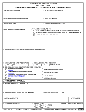 Fillable Online REASONABLE ACCOMMODATION DECISION AND REPORTING FORM ...