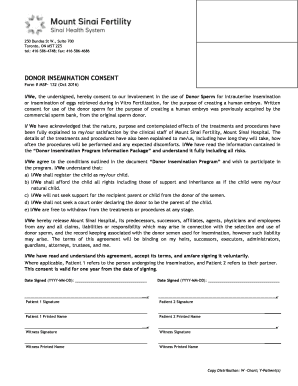 Fillable Online DONOR INSEMINATION CONSENT Fax Email Print - pdfFiller