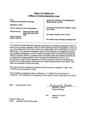 Fillable Online Title 10, California Code of Regulations Fax Email ...