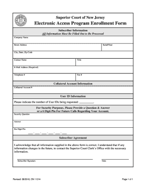 Fillable Online EAP Enrollment Form. Electronic Access Program ...