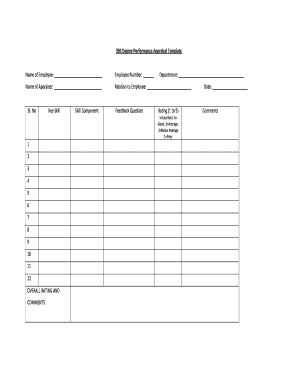 Fillable Online 360 Degree Performance Appraisal Template Fax Email ...