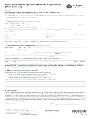 Fillable Online Post-Retirement Spousal Benefits Application Fax Email ...