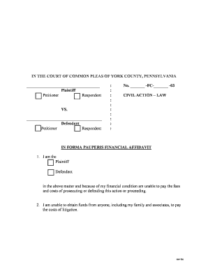 Fillable Online How to fill out the Petition to Proceed In Forma ...