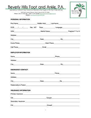 Fillable Online Beverly Hills Foot and Ankle, P Fax Email Print - pdfFiller