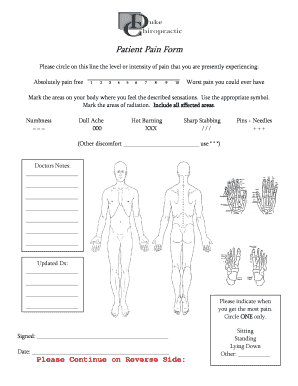 Fillable Online Patient Pain Form Fax Email Print - pdfFiller