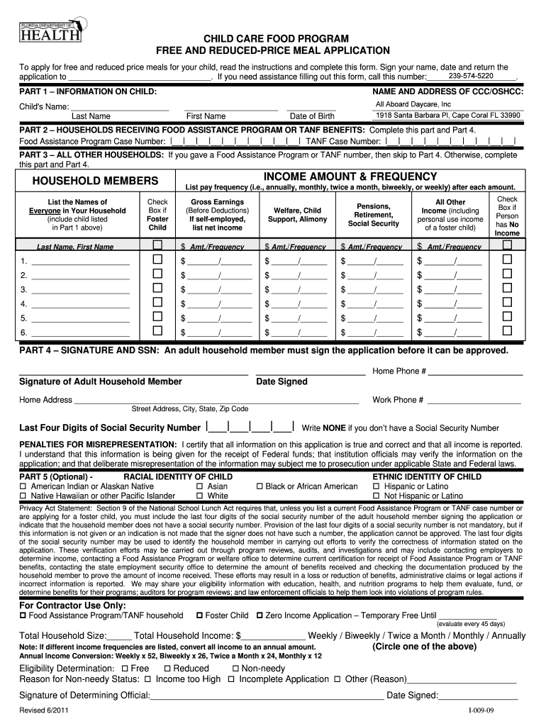 Fillable Online FREE AND REDUCED-PRICE MEAL APPLICATION Fax Email Print ...
