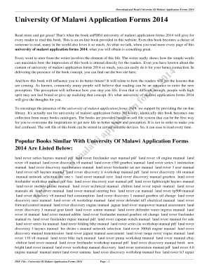 Fillable Online Download and Read University Of Malawi Application Forms 2014 Fax Email Print ...