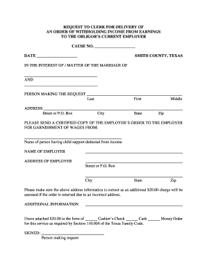 Fillable Online REQUEST TO CLERK FOR DELIVERY OF Fax Email Print ...