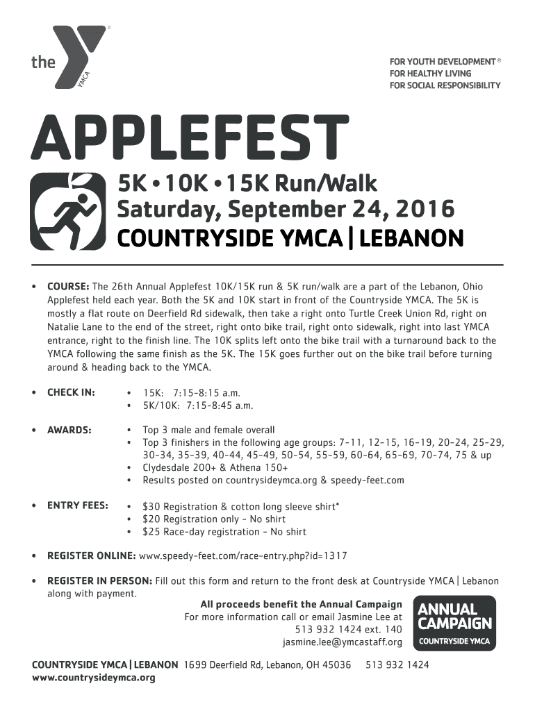 Fillable Online 5K 10K 15K Run/Walk Fax Email Print - pdfFiller