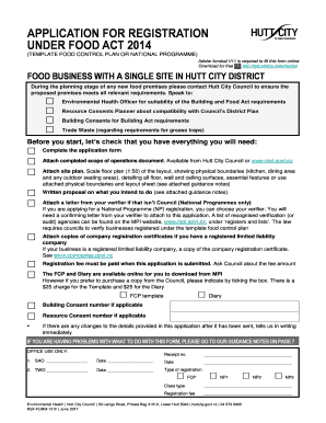 Fillable Online (TEMPLATE FOOD CONTROL PLAN OR NATIONAL PROGRAMME) Fax ...
