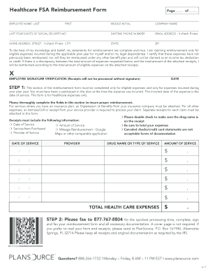 Fillable Online Healthcare FSA Reimbursement Form Fax Email Print ...