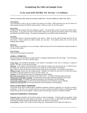 Fillable Online Completing the GAN Lab Sample Form Fax Email Print ...