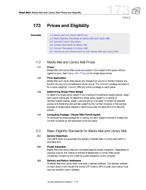 Fillable Online Basic Eligibility Standards for Media Mail and Library ...