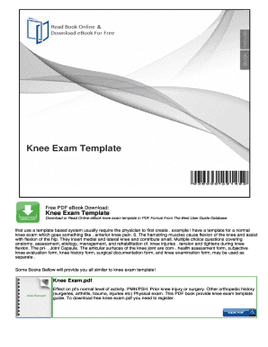 Fillable Online Knee Exam Template Fax Email Print - pdfFiller