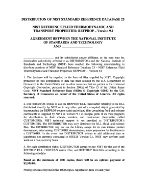 Fillable Online DISTRIBUTION OF NIST STANDARD REFERENCE DATABASE 23 Fax ...