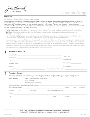 Fillable Online Annuitant Change Fax Email Print - pdfFiller
