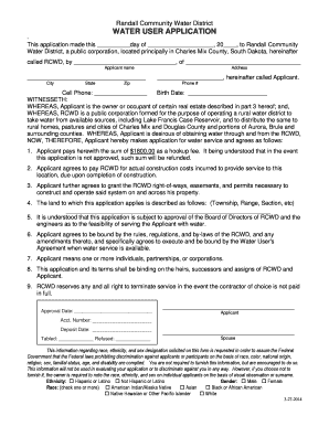 Fillable Online Randall Community Water District Fax Email Print ...