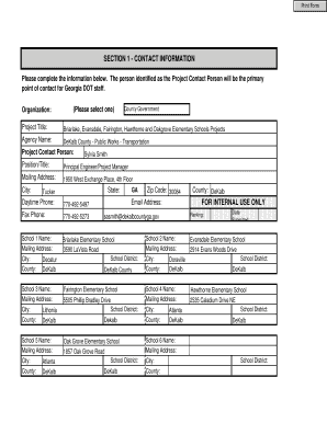 Fillable Online The person identified as the Project Contact Person ...