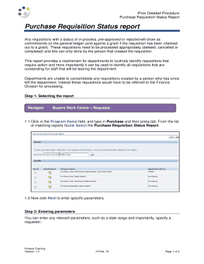 Fillable Online Purchase Requisition Status Report Fax Email Print - pdfFiller