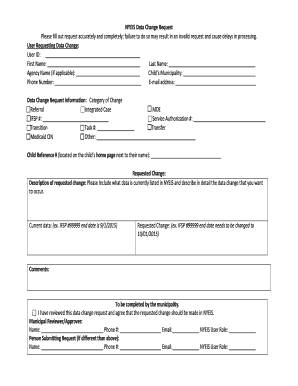 Fillable Online NYEIS Data Change Request Fax Email Print - pdfFiller