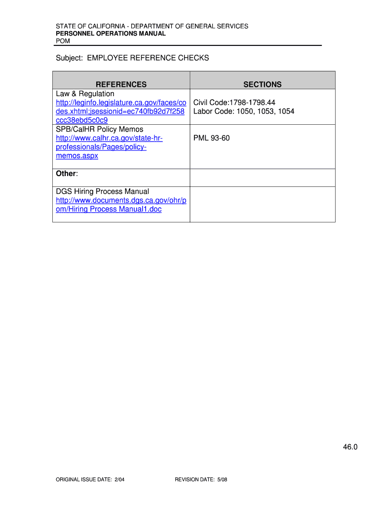 Fillable Online Subject: EMPLOYEE REFERENCE CHECKS Fax Email Print - pdfFiller