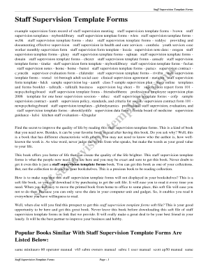 Fillable Online Staff Supervision Template Forms Fax Email Print ...