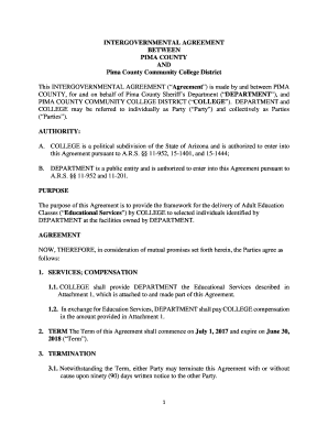 Fillable Online This INTERGOVERNMENTAL AGREEMENT (Agreement) is made by ...