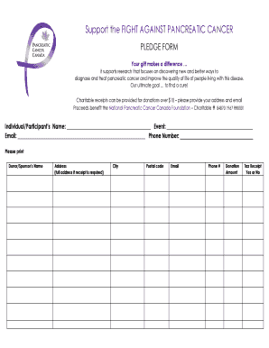 Fillable Online Support the FIGHT AGAINST PANCREATIC CANCER Fax Email ...