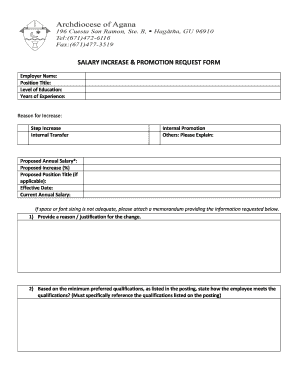 Fillable Online SALARY INCREASE & PROMOTION REQUEST FORM Fax Email ...