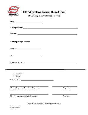 Fillable Online Internal Employee Transfer Request Form Fax Email Print ...