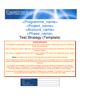 Fillable Online Test Strategy (Template) Fax Email Print - pdfFiller