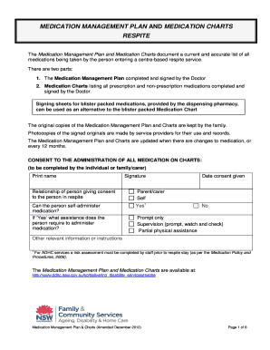 Fillable Online MEDICATION MANAGEMENT PLAN AND MEDICATION CHARTS Fax ...