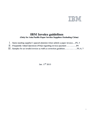 Fillable Online IBM Invoice guidelines Fax Email Print - pdfFiller